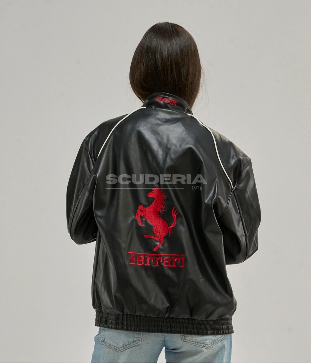 Ferrari F1 Vintage Leather Jacket - Red Edition – GreatIndus